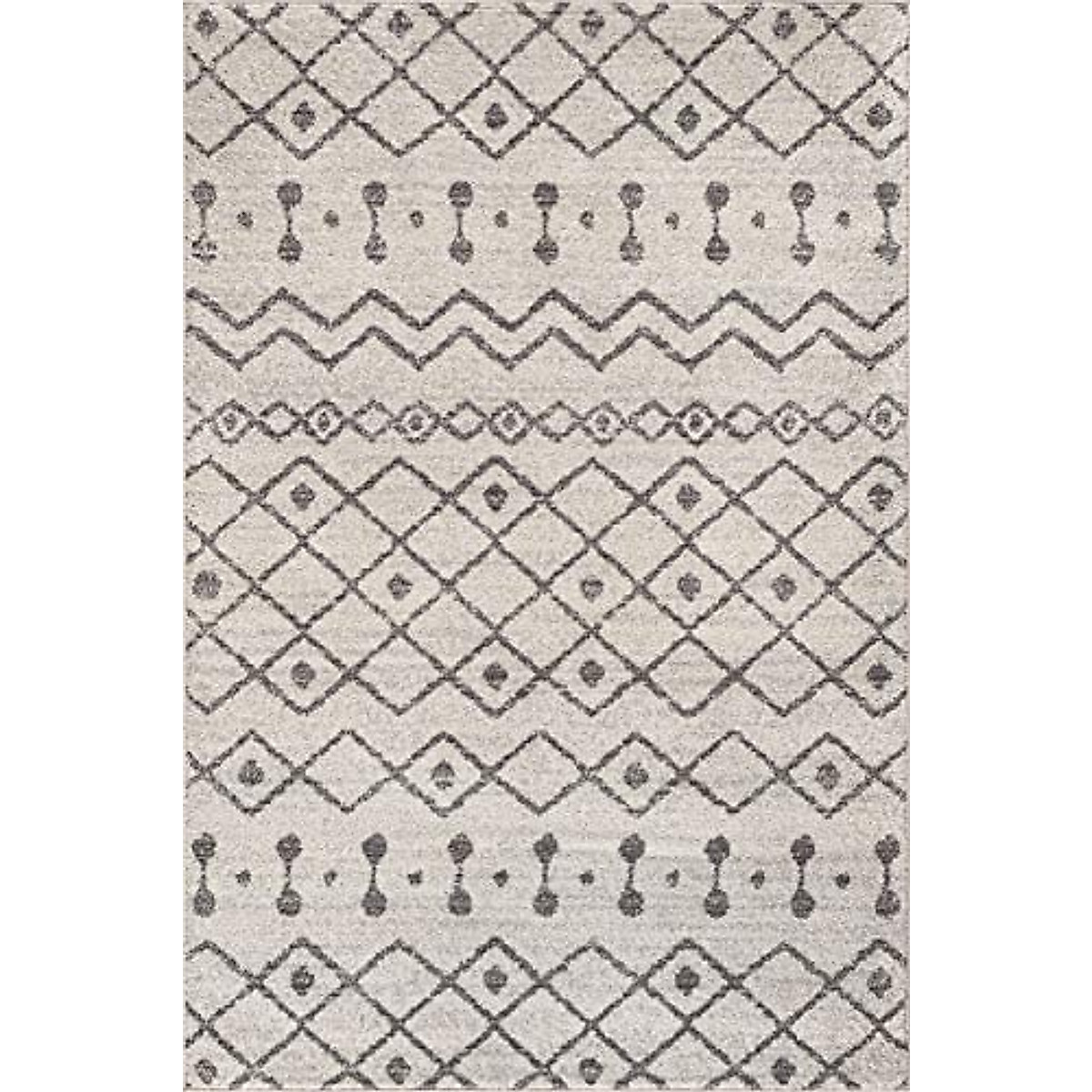 JONATHAN Y MOH208B-8 Aksil Moroccan Beni Souk Indoor Farmhouse Area, 8 ftx10 ft & MOH200A-8 Amir Moroccan Beni Souk Indoor Area-Rug Bohemian Farmhouse Rustic Geometric Easy, 8x10, Cream, Black