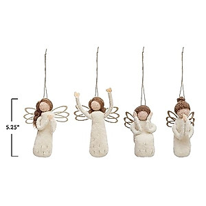 Creative Co-Op Wool Felt Angel Ornament, 4 Styles