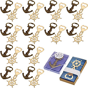24 Pcs Nautical Bottle Openers Anchor Bottle Opener Antique Beer Bottle Opener Nautical Theme Decor Beach Theme Gifts for Men Wedding Nautical Baby Shower Decorations Party Favors for Guests