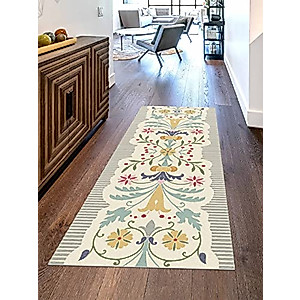 Studio M Floor Flair Jubilee - 2.5 x 7 Ft Decorative Vinyl Rug - Non-Slip, Waterproof Floor Mat - Easy to Clean, Ultra Low Profile - Printed in The USA