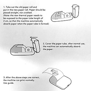 ANGGREK Photo Printer, Mini Thermal Printer Thermal Printing 200 Dpi Resolution Blue 1000 MAh Capacity USB Charging with Printing Paper for School