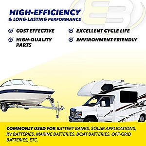 1/0 Interconnecting Copper Cable, 18-Inch Length with 3/8-Inch Lugs (Black)