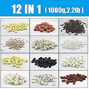 GOLDEAL Bio Balls Ceramic Rings Set, Aquarium Biological Filter Media with Mesh Bag for Fish Tank and Pond, Fish Tank Filter, Decorations, Accessories (1kg, 2.2lb)