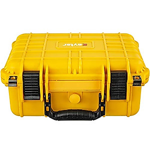 Eylar Protective Hard Case Water & Shock Proof w/Foam TSA Approved 13.37 inch 11.62 inch 6 inch Yellow