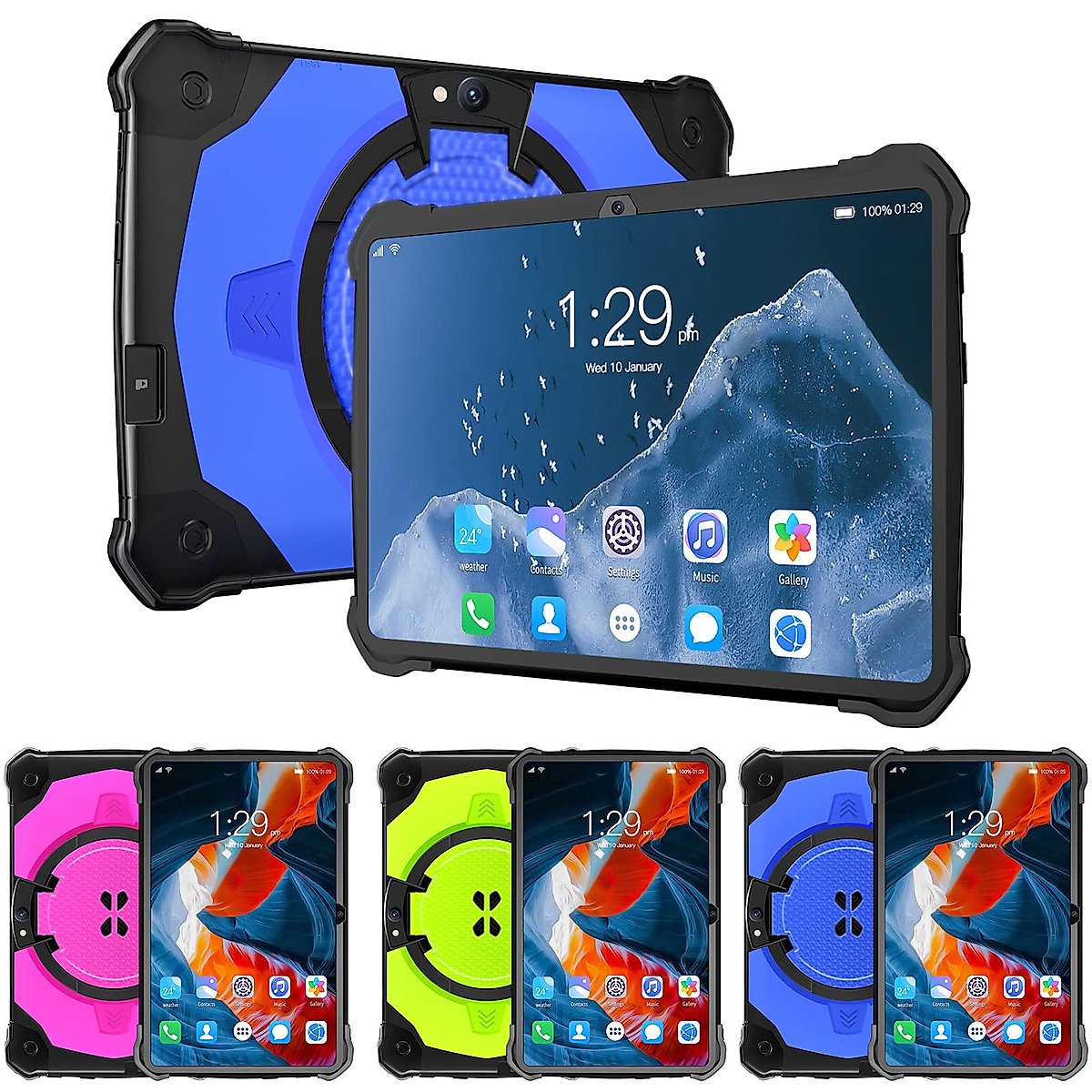Nsxcdh Android Tablet, 7 Inch Bluetooth WiFi Voice Call Game Video Learning Tablet with IPS HD Display Screen, Dual Camera, 2GB RAM+16GB Storage, SIM Card Function, 3000 MAH Battery
