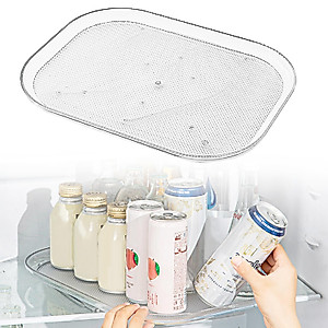 Square Lazy Susan Turntable Organizer for Refrigerator, 360°Rotate Rectangle Turntable Organizer and Storage, 15.7in Clear Lazy Susan for Cabinet, Kitchen, Pantry, Refrigerator