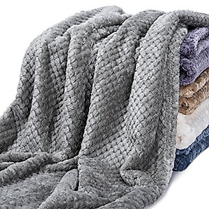 Fuzzy Blanket or Fluffy Blanket for Baby, Soft Warm Cozy Coral Fleece Toddler, Infant or Newborn Receiving Blanket for Crib, Stroller, Travel, Decorative (28Wx40L, XS-Flint Gray)
