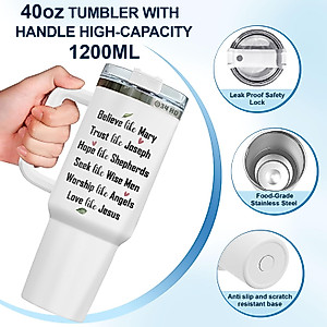 34HD Inspirational Religious Gifts for Women, Christian Tumbler with Handle and Straw, 40oz God Say You Are Cup, Birthday Mothers Day Gifts for Mom Grandma Sister Aunt Friend