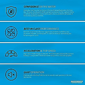 Quicksilver Nemesis 4-Blade Aluminum Propeller, 13.8" dia x 11" pitch, Right Hand