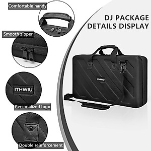 ITHWIU Lightweight Molded Hard Storage Case Fits for Pioneer RX, SX, SX2, SX3, Denon MC7000, FLX6 (L-27.2x 15.7 x 4 Inch)