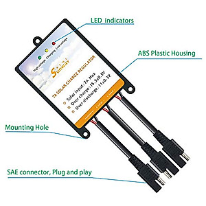 Sunway Solar Panels Charge Controller 12V Battery Regulator 7A for Safe Protection of 12Volt Solar Power Battery Charger, Solar Trickle Charger & Maintainer and Solar Powered System Kit