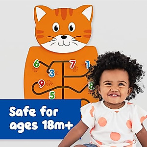SPARK & WOW Cat Activity Wall Panel - Ages 18m+ - Montessori Sensory Wall Toy - Number Matching Activity - Busy Board - Toddler Room Décor