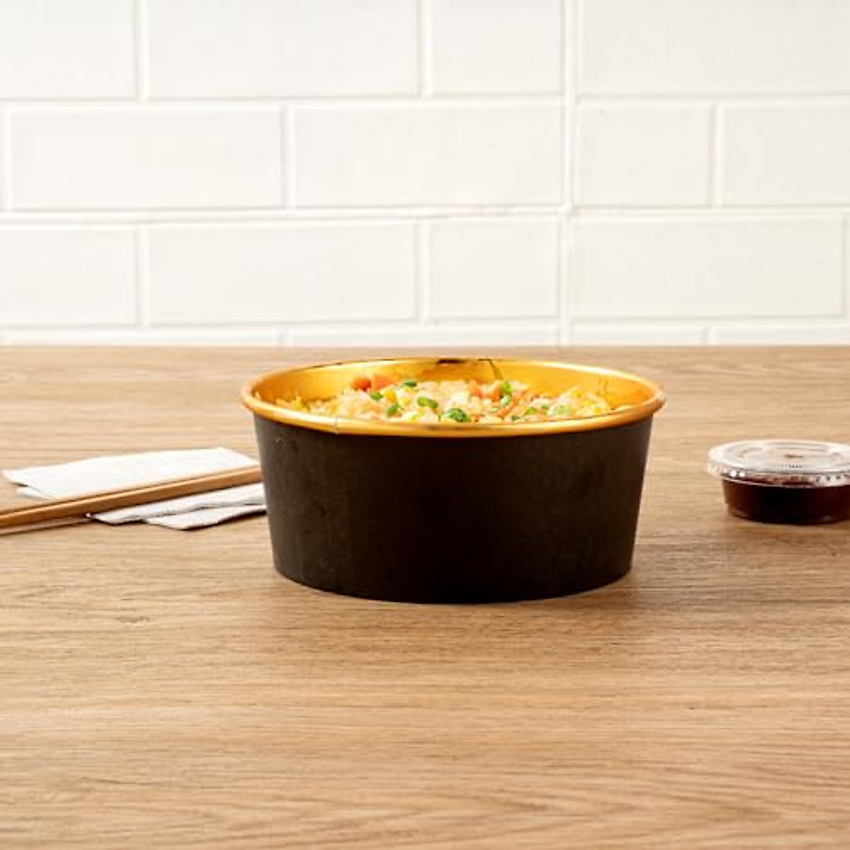 Restaurantware Foil Lux 25.3 OZ Take Out Container, 50 Insulated Foil Lining Food Container - Greaseproof, Stackable, Black Paper To Go Food Container, For Hot Or Cold Foods, Lids Sold Separately