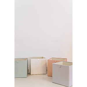 3 Sprouts Recycled Fabric Cube Storage Bin - 13 Inch Collapsible Organizer for Cube Shelving Systems, Kids Cubby Bins - Clay