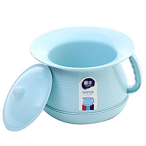 SUPVOX Plastic Potty urinals Bedroom Urinal Chamber pots with lid to Prevent Odors from Escaping (Blue)