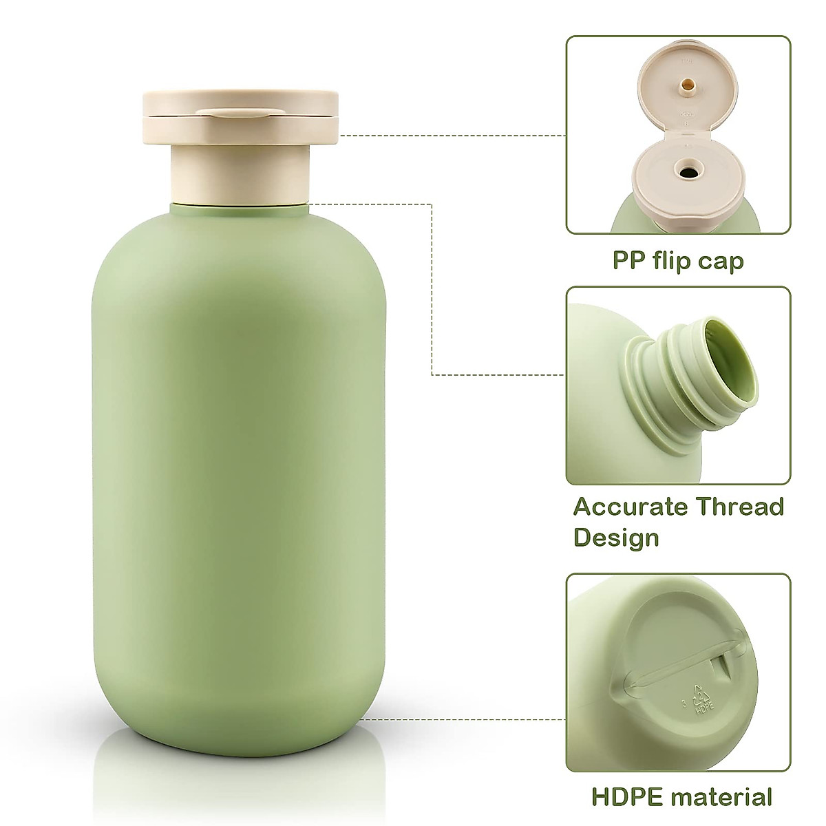 Cosywell Squeeze Bottles with Flip Cap 6.8oz Plastic Refillable Travel Containers for Toiletries Shampoo and Conditioner Bottles 2 Pack