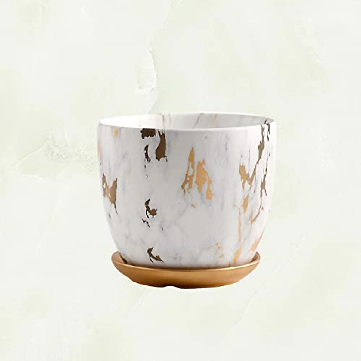 ARTIBETTER 1pc White Fairy Gardening Plant Orchid Succulent Plants Bonsai Planter Holder Cactus Modern Retro Pot: Supply Office Saucers Pots Marbling Vase Flowerpot Ceramic for Pot