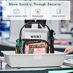 Clear Backpack With Front Pocket - Stadium Approved Durable Heavy Duty PVC With Reinforced Strap Transparent For School, Work or Stadium Events (black)