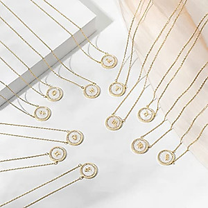 Gold Zodiac Sign Pendant Necklace, 14K Gold Plated Faux Fritillaria Cubic Zirconia 12 Constellation Necklace Jewelry Birthday Gifts for Women, (Taurus Apr 20-May 20)