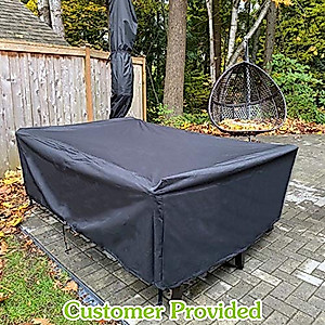 GARDRIT Upgraded Patio Furniture Covers, 100% Waterproof Rectangular Patio Table Cover, 90" L x 56" W x 27.5" H 600D Tear-Resistant Sofa, Table and Chair Outdoor Furniture Set Covers