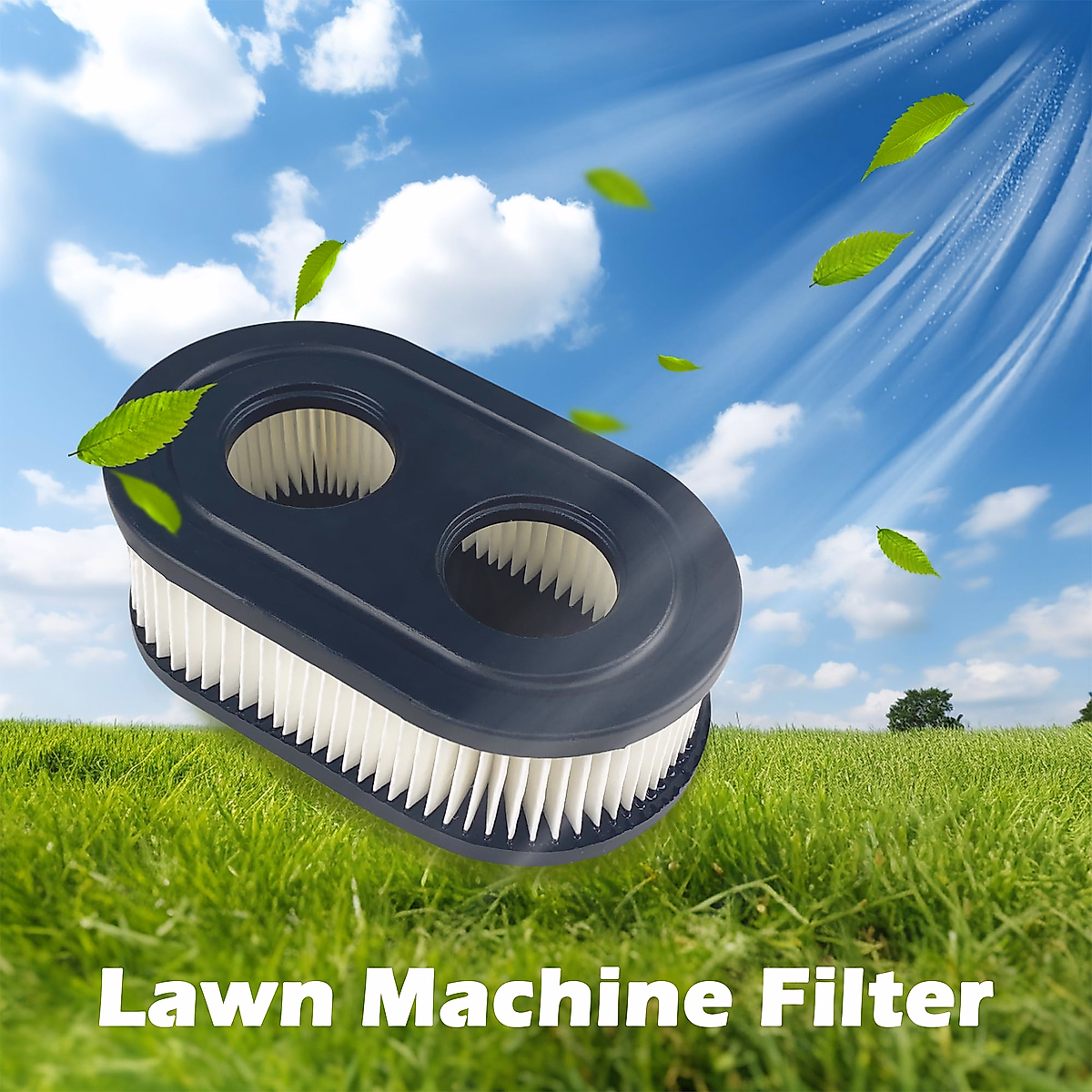 HOMJOY 6 Packs Filters+6 Packs Sponge, 593260 Lawn Mower Air Cleaner Cartridge Filter & Sponge, Replacement Filters for 4247 5432 5432k 09P00 09P702 550E 500EX 550EX 625 575EX Series Engine (6+6)