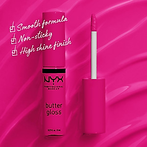 NYX PROFESSIONAL MAKEUP Butter Gloss, Non-Sticky Lip Gloss - Summer Fruit (Hot Pink)