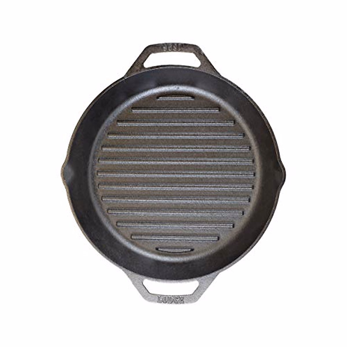 Lodge 12" Cast Iron Dual Handle Grill Pan, Black