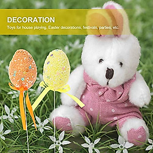 Toddmomy 24pcs Easter Egg Tree Branches Flower Picks Floral Arrangement Easter Egg Ornament for Easter Wreath Tree Garden Decoration