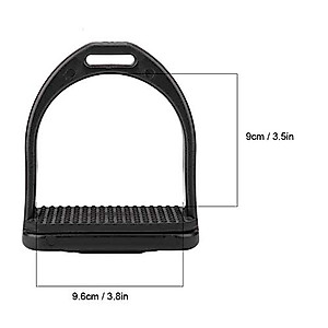Maxmartt 1 Pair Black High Strength Horse Stirrup Durable Quality Plastic Riding Stirrups (S)
