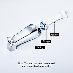 Tub Spout with Integrated Diverter for 1/2 inch Copper Tube - Metal Construction, Chrome