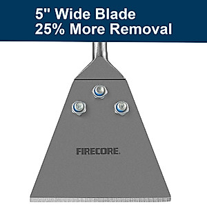 Firecore SDS Plus Floor Scraper with Spare Bolts and Locknuts, 5 Inch x 11 Inch Tile Removal Chisel Tool Long Handle Heavy Duty for Rotary Hammer Drill, Thinset Scraper Adhesives Remover FS22510