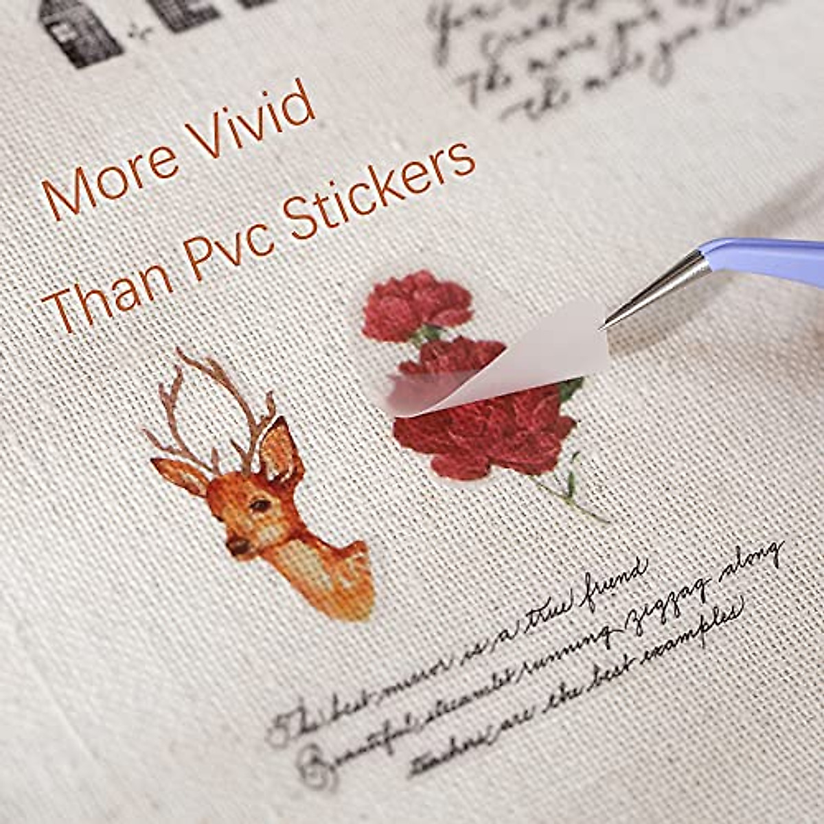 Morld 4 Pack Vintage Rub On Transfers Plant Stickers - 100 Pcs Flower Deco Sticker for Crafts, Wood, Furniture, Fabric, Journaling, Bullet Dairy, Scrapbooking, Planners, Nature Journal