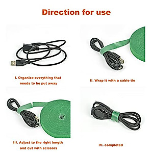 Reusable Plant Ties Velcro Straps,Green Nylon Plant Tie Strap Gardening Tape,Tomato Plant Support,Velcro Wire Ties for Cables(50 Foot x 0.47 Inch)