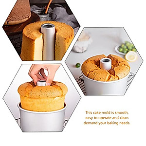 FLAVAS Mini Angel Food Pan Cake Pan 4inch NonStick Chiffon Tube Pan with Removable Bottom for Oven and Baking