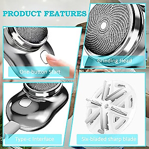 Mini Shave Portable Electric Shaver: Upgrade Electric Razor with LCD Screen Powerful Storm Shaver for Men Pocket Size USB Rechargeable Shaver Easy One-Button Use for Home Car Travel (Black)