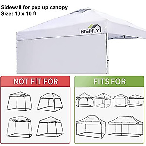 Hisinly Canopy Tent Sidewalls for 10x10 Pop Up Canopy , Waterproof, 3 Pieces of Sidewall, White