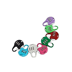 ZPLIUST 3 Digit Combinations Padlock The Safe Cipher Lock Resettable Code Lock, Color Locks (8 Pack)