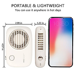 CuFun Portable Neck fan Hands free Personal Fan, Rechargeable Mini Hanging Neck Fan with Night Light for Kids Women Men Outdoor Travel Camping Park, White