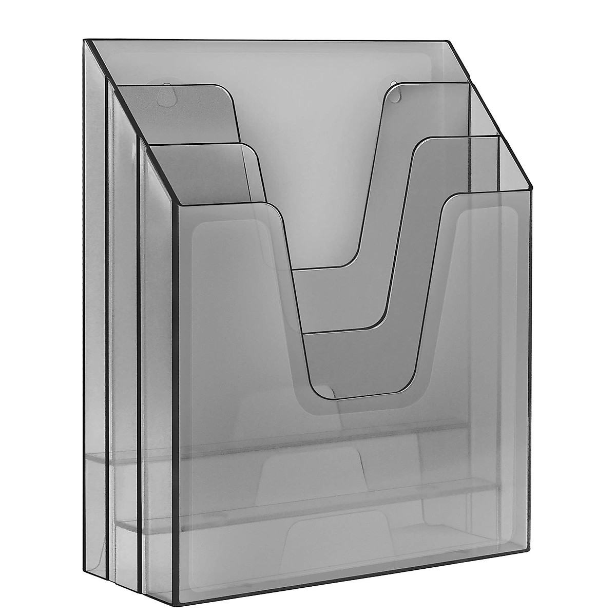 Acrimet Vertical Triple File Folder Holder Organizer (Smoke Color)