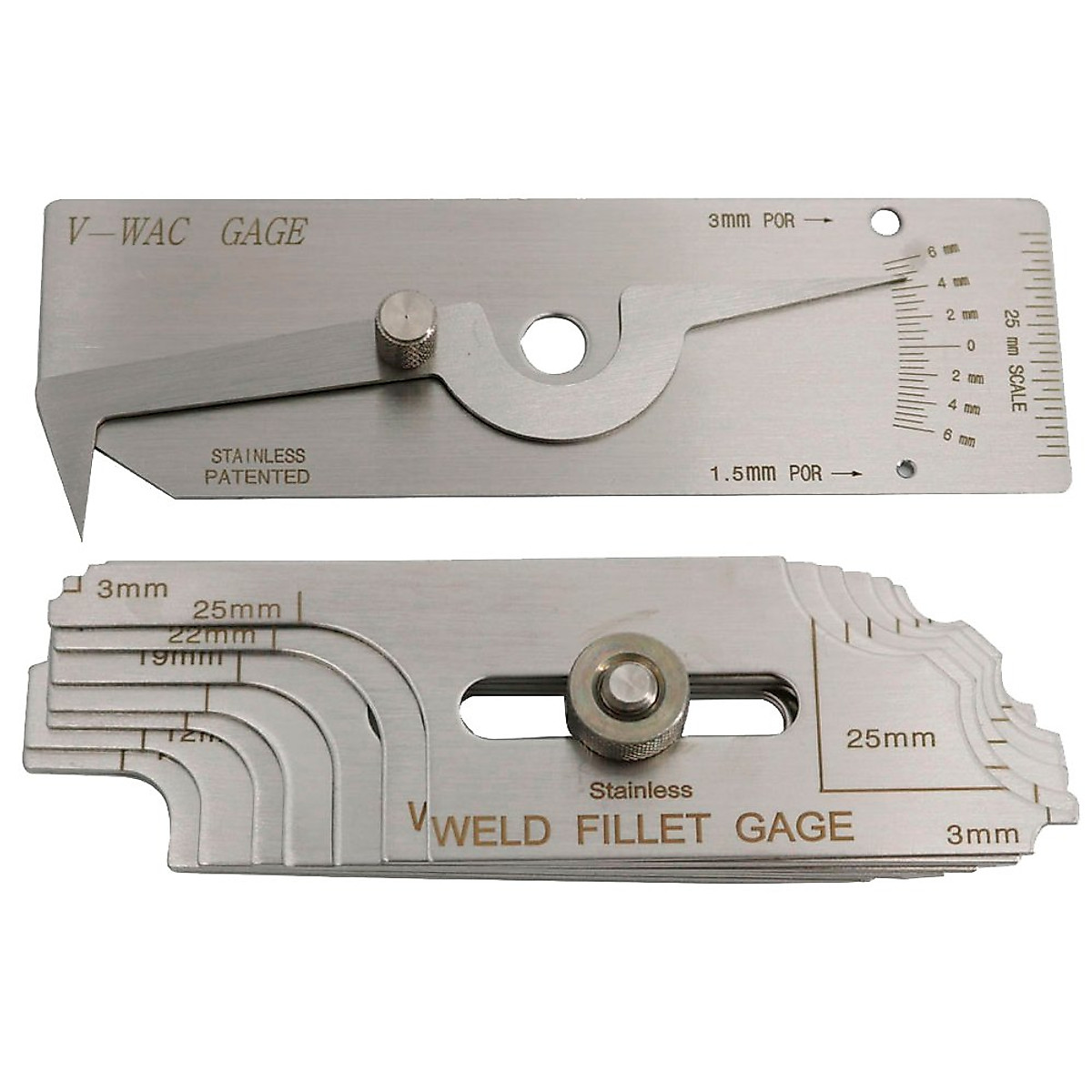 Graigar Stainless Steel Welding Gauge Tool Kits Combine Suit 13 Pieces Welding Inspection Gauge Metric Welding Gauge(mm)