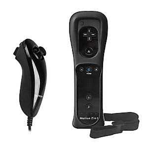 Motion Plus Wii Controllers 2Packs with Nunchucks, Wii Remote Controllers Compatible for wii and Wii U with Built in Motion Plus