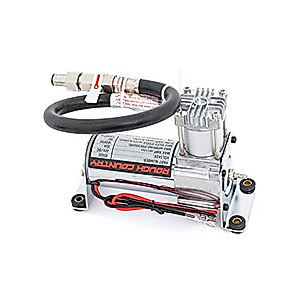 Rough Country Onboard Air Bag Compressor w/Gauge | Air Spring Compressor - 10100 Silver