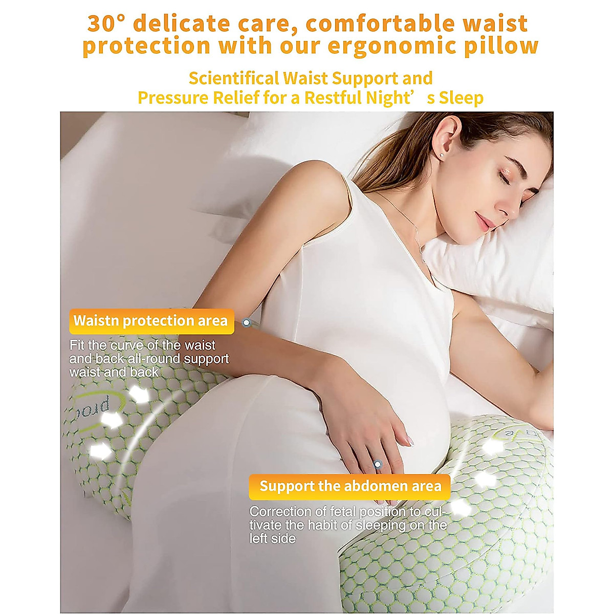 MomNest™ Pregnancy Pillows for Sleeping, Maternity Pillow for Pregnant Women, Adjustable Body Pillow for Pregnant Women, Pregnancy Wedge Pillows Support for Back, Legs, Belly, HIPS (GREEN-A03)