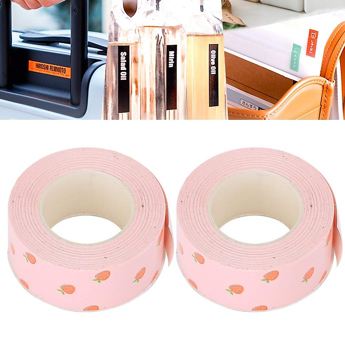 2 Packs Print Label Tape for Labeler Durable Thermal Paper Clear Writing Suitable High Temperatures Width Length