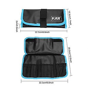 Alomejor Fishing Equipment Bag Waterproof Pockets Storage Spoons Baits Jigs Cast Lure Pouch for Outdoor Fishing(Blue)