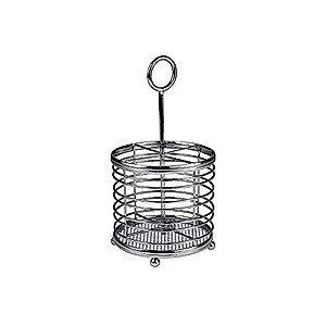 Spectrum Diversified Contempo Caddy Cutlery, Modern Dining Table Décor & Kitchen Organization, Silverware Holder with Handle, Chrome