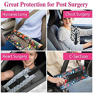 Mastectomy Pillow Hysterectomy Pillows C Section Recovery Must Haves Essentials Products Seat Belt Cushion Post Surgery Gifts for Women Breast Pillow Cushion with Insert Ice Pockets