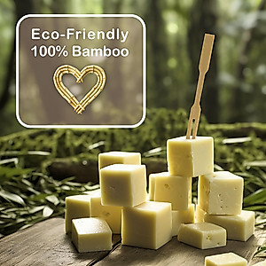 BambooMN Premium 3.5" Bamboo Mini Cocktail Tasting Forks Fruit Picks Party Supplies, 2000 Pieces