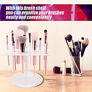 54 Holes Acrylic Brush Holder Makeup Brush Drying Rack Brush Dryer Collapsible Makeup Brush Holder Makeup Brush Dryer Stand for Acrylic Nail Brush Makeup Lover (White)