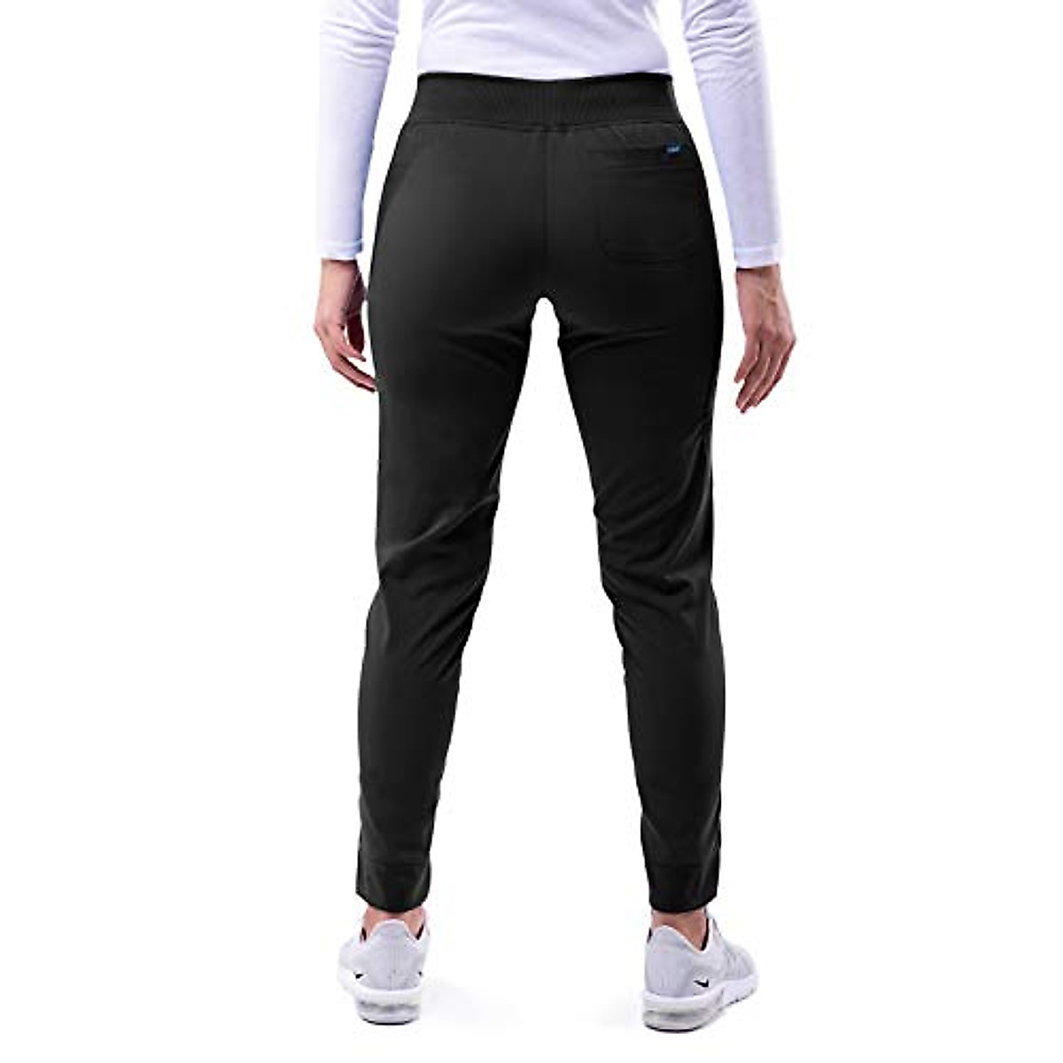 Adar Pro Scrubs for Women - Ultimate Yoga Jogger Scrub Pants - P7104 - Black - M